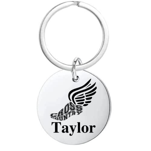 Amazon.com: Personalized Cross Country Keychain, Stainless Steel ...