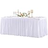 Amazon.com: White Table Clothes for Rectangle Tables 6ft, Wrinkle ...