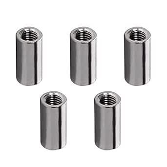 MroMax 5Pcs M8 Round Connector Nuts, 304 Stainless Steel Rod Coupling ...