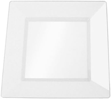 Amazon.com: Silveredge Clear Square Plastic Plates 8" - 10 Count ...