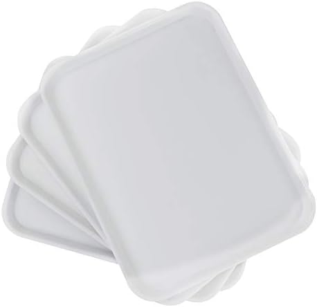 Amazon.com | Farmoon 4 Pack Large Fast Food Serving Tray, White Plastic ...
