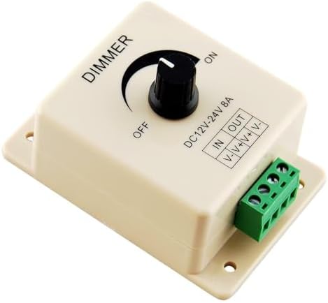 Manual LED Dimmer Controller for LED Strip Lights 12V-24V 8A Mountable ...