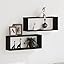 GeenYuu Wall Cube Shelves 4 pcs Black Oak Engineered Wood, 100x15x30 cm ...