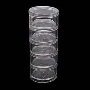 Amazon.com: 1 Set 5 Layer Cylinder Stackable Bead Containers Plastic ...