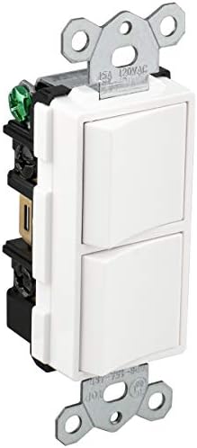 Baomain Duplex Rocker Switch 15 Amp, 120 Volt, Single-Pole AC ...