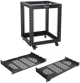 Amazon.com: 12U Server Rack Open Frame with Casters-RIVECO 4 Post 19 ...