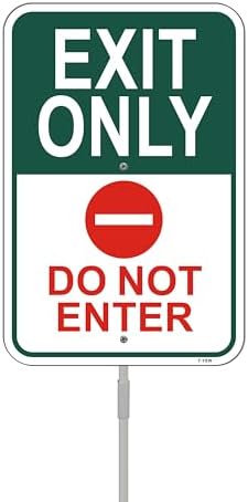Amazon.com : Exit Only Do Not Enter Sign No Entry 18" x 12" With 35 ...