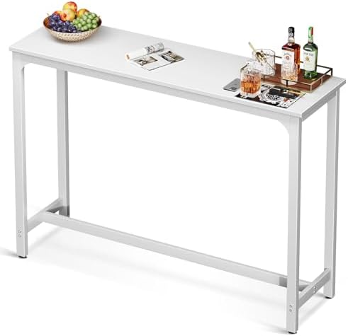 Amazon.com: HOMCOM Modern Bar Table Counter Height Dining Table with 3 ...