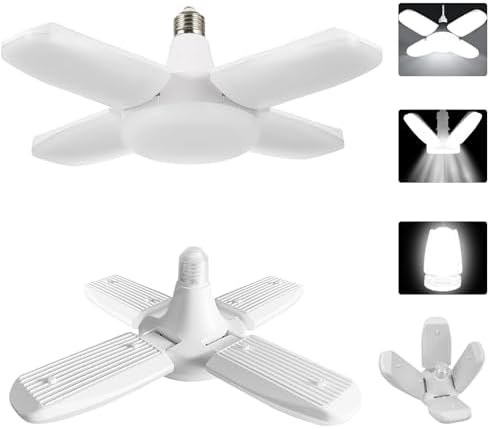 Yiliaw LED Garage Light, 2 Pack 60W LED Shop Lights with 4 Adjustable ...