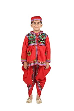 Buy ITSMYCOSTUME Gujarati Kedia Garba Dress for Boys Dhoti,Angrakha ...