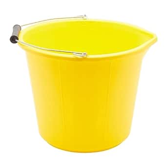 Prodec Heavy Duty Yellow 14 Litre (3 Gallon) Plastic Builders Bucket ...
