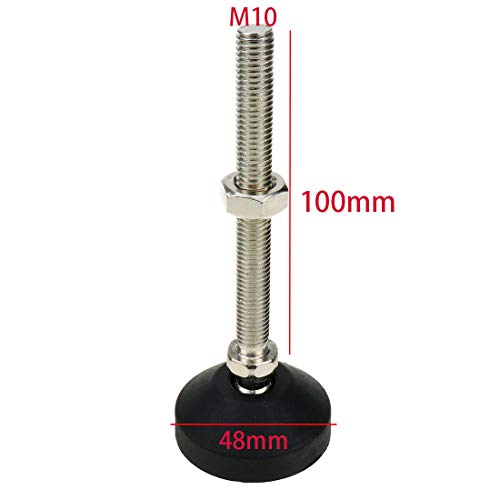 Snapklik.com : 4Pcs M10x100 Thread Furniture Glide Swivel Leveling ...
