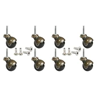 KTELI 1.5Inch Ball Casters Wheels for Furniture Casters Set of 8 with 8 ...