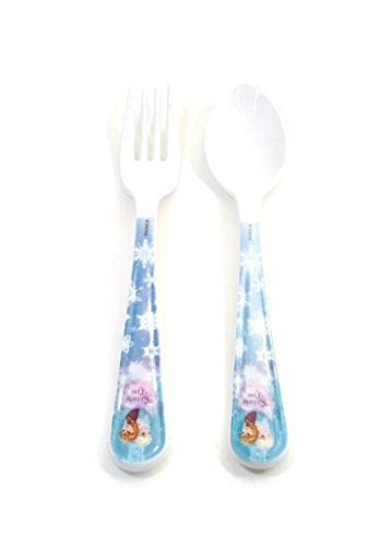 Amazon.com : Disney Princess Small Melamine Kids Elsa Anna Fork and ...