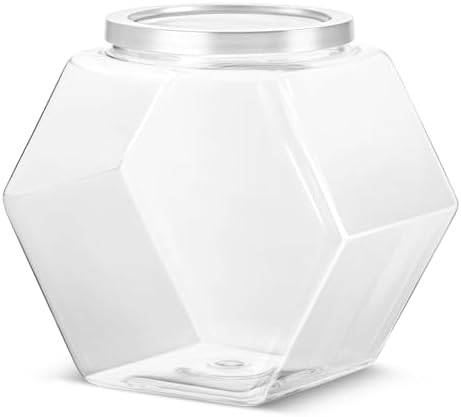 Amazon.com: Wanmu Hexagonal Plastic Candy Jar with Lid, Clear Cookie ...
