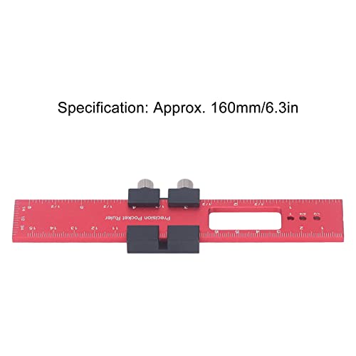 Tissting Woodworking Ruler 6 Inch T-Type Metal Slide Rule Inch Metric ...
