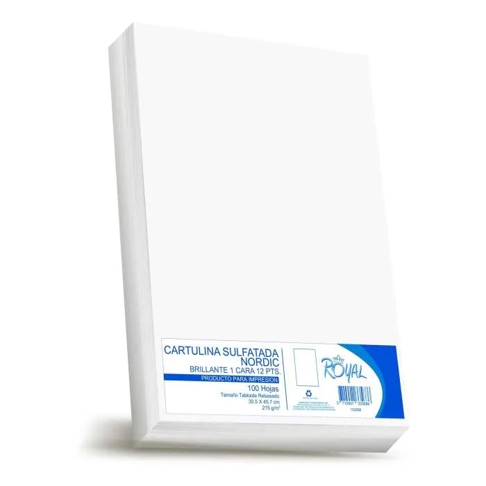 Cartulina Sulfatada Blanca Royal Tabloide 215 Gr - 100 Hojas : Amazon ...