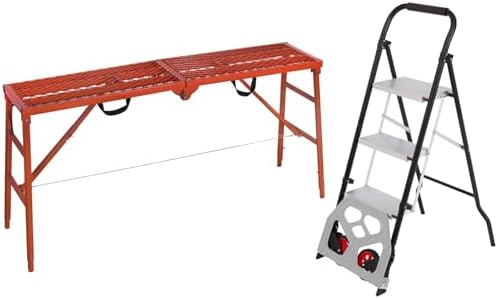 LEADALLWAY Scaffolding Platform 770 LBS Capacity and 3 Step Ladder ...
