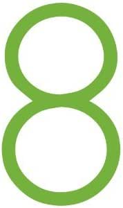 Amazon.com: Number 8 Style #42 (Eight) Decal Sticker (lime, 5 inch ...
