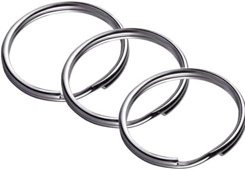 10 Pcs 50mm Metal sStainless Steel Flat Split Key Ring Circular ...