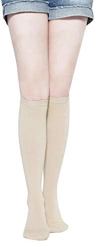 KONY Women's Cotton Knee High Socks - Casual Solid & Striped Colors ...