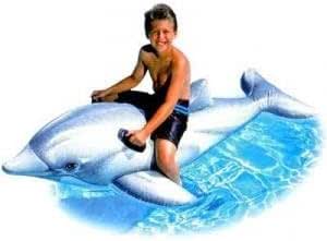 Intex Childrens Large Inflatable Ride On Lil Dolphin 1.75m Swimming ...