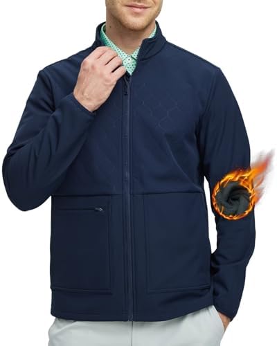 M MAELREG Mens Softshell Jacket Fleece Lined Lightweight Zip Up Water ...