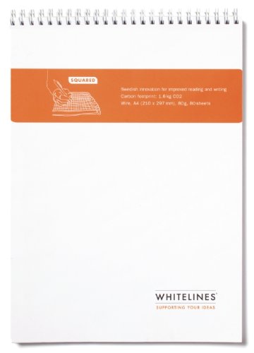 Whitelines Wire Top A4 Squared Notebook - White : Amazon.in: Books