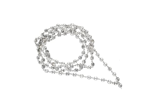 Static Stone Sphatik Mala Diamond Cut Silver 108 Beads Mala for ...