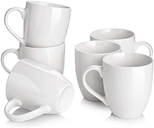Amazon.com: DOWAN Large Coffee Mugs Set, 18 OZ White Coffee Mug Set of ...