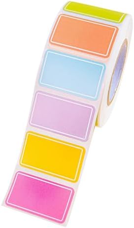 Coloured Labels - 500 Waterproof Rectangular Solid Colors Tags for ...