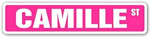 Amazon.com: Cortan360 Camille Street Sign Childrens Name Room Sign ...