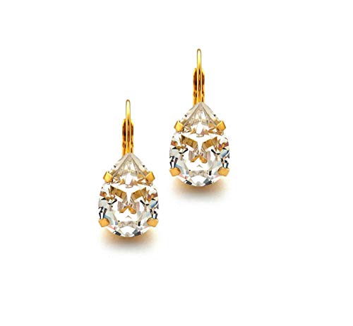 Amazon.com: Pear Shaped Drop Earrings made with Genuine Austrian ...