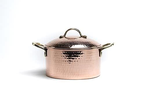 Amazon.com: Handmade Copper Cookware with Lid Set, 11 Inch, Brass ...