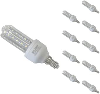 Ampoules LED E14 Lynx 7W 220V 360° CFL - Pack de 10 - Blanc Froid 6000K - 8000K - SILAMP ...