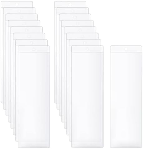 50 Pcs Clear Plastic Bookmark Sleeves Book Marker Covers Blank Bookmark ...