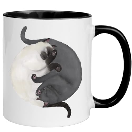 Amazon.com: Sleeping Gray and Siamese Cats Multicolor Mug 11oz 15oz ...