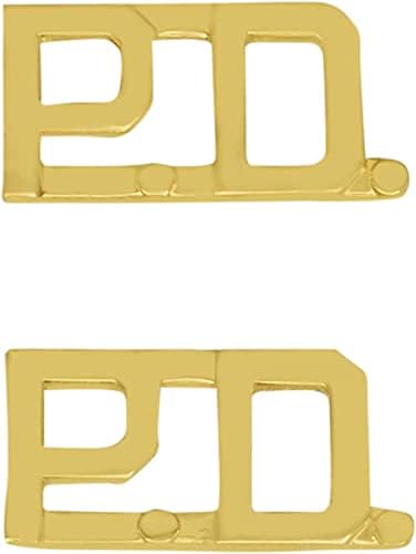 Amazon.com: PD P.D. POLICE DEPARTMENT DEPT OFFICER Collar Brass ...