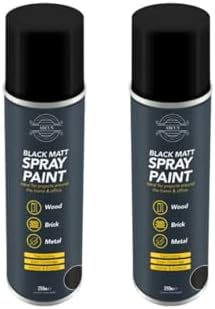 ARCUS Matt Black Auto Spray Paint 500ml - Set of 2 Cans (250ml each ...