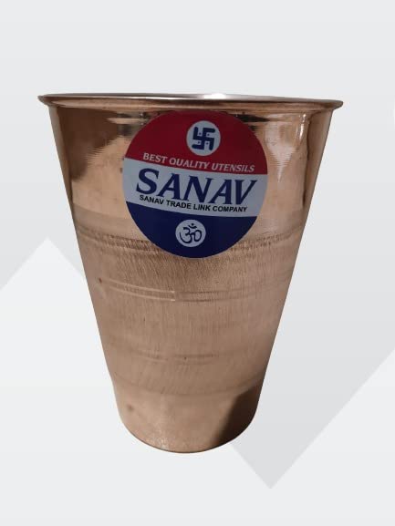 Buy SANAV Copper LASSI Glass Big Size Pack of 2 and Pack of 4 600ML ...