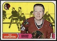 1968 Topps Regular (Hockey) Card# 15 Pat Stapleton of the Chicago Black ...