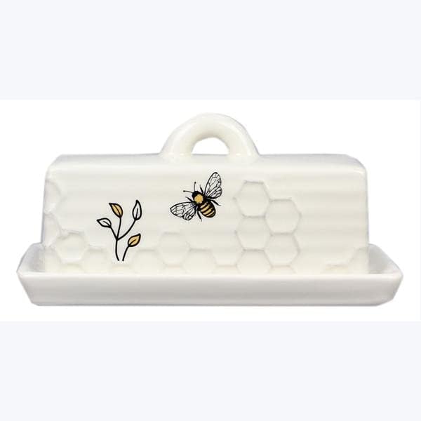 Amazon.com | Honey Bee Ceramic Butter Dish: Butter Dishes