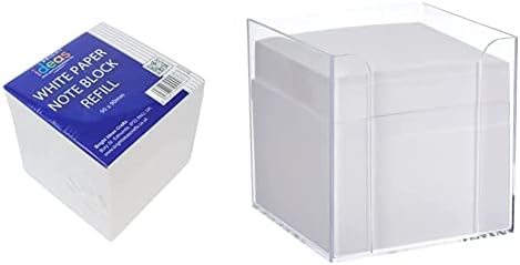 Bright Ideas White Paper Note Block Refill, White, 9cm x 9cm Sheet Cube ...