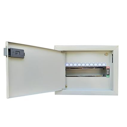 8 Way MCB Metal Box Distribution Board Double Door Heavy Duty With ...