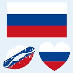 Amazon.com : Russia Flag Tattoos, 30 Sheets Russia Flag Temporary Face ...