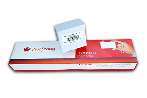 Proof Card Plain White PVC ID Card (CR80/30) for Thermal Printer- Pack ...