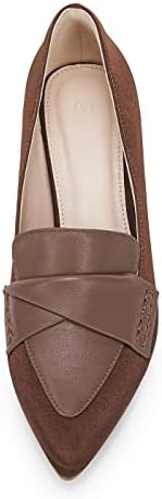 Women's Chunky Block Low Heels Pumps Stitching Retro Work Office Dress ...