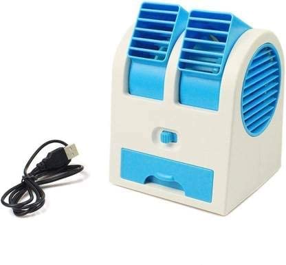 CK Super Mini Fan Air Cooler with Water Tray Portable Dual Blade-Less ...