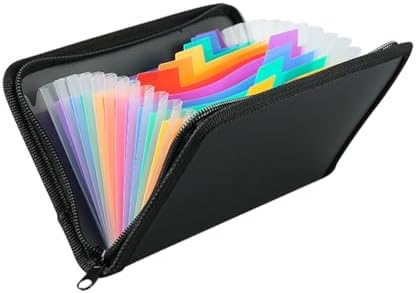 Amazon.com : 13 Pockets Small Accordion Folder with Zipper Expanding ...