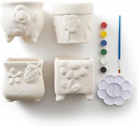 Keramik Bemalen 4er Set Töpferset Für Zuhause Bastelset Kinder Basteln ...